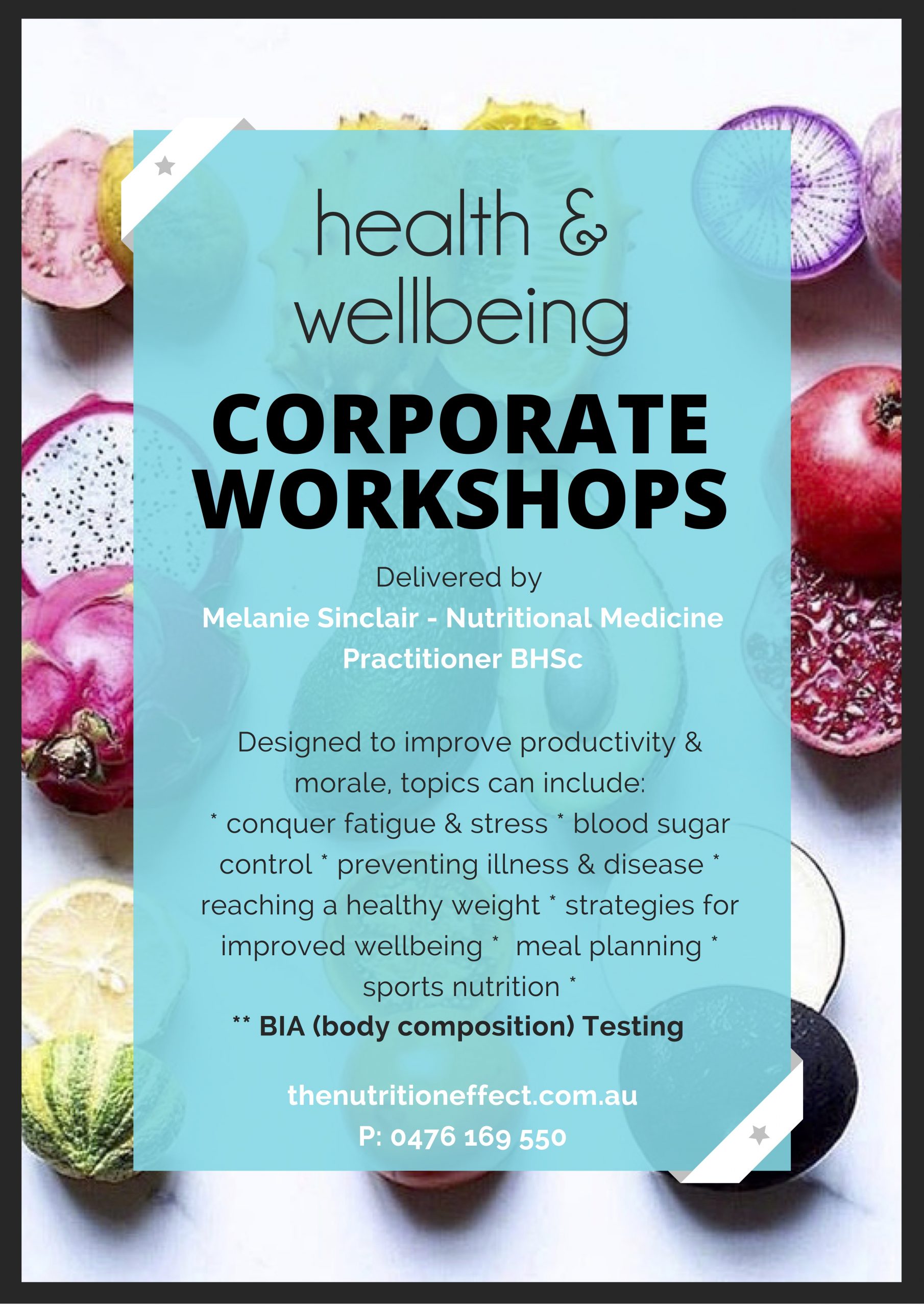 Corporate Health Workshops AVAILABLE - The Nutrition Effect Qualified ...